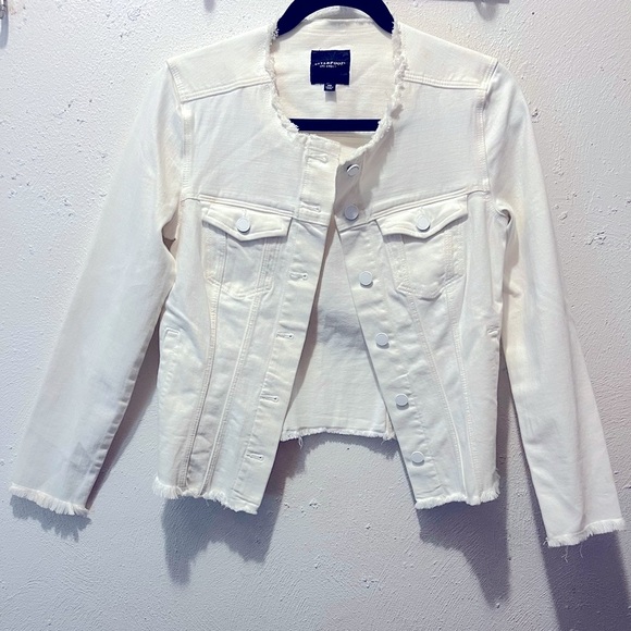 Liverpool | Jackets & Coats | Liverpool Cream Jean Jacket Cropped ...